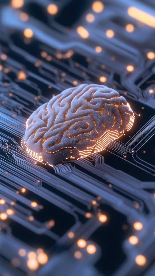 Brain Circuit Board Artificial Intelligence Concept Glowing Lights Stock Photos - Free & Royalty ...