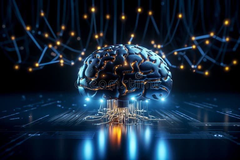 Futuristic Brain Illustration Showcasing Artificial Intelligence ...