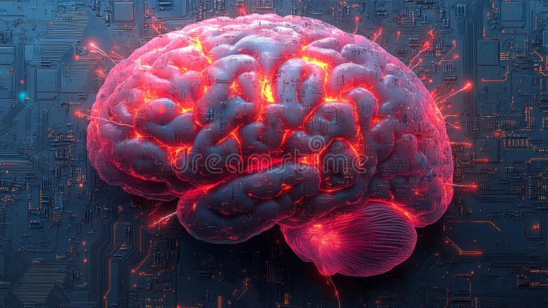 Futuristic Brain Interface - Generative Ai Stock Illustration ...