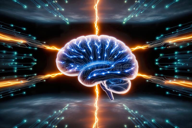 Futuristic Brain Interface Highlighting Neural Connectivity. Brain ...