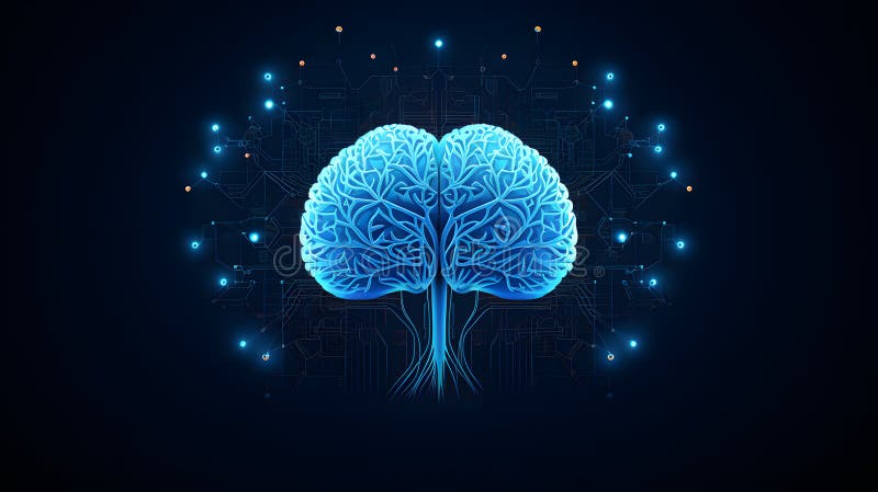 Futuristic Brain Node Network Illustrated Stock Illustration ...