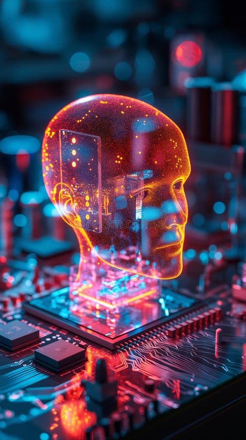 Futuristic Brain Robot, Artificial Intelligence Technology Machine ...