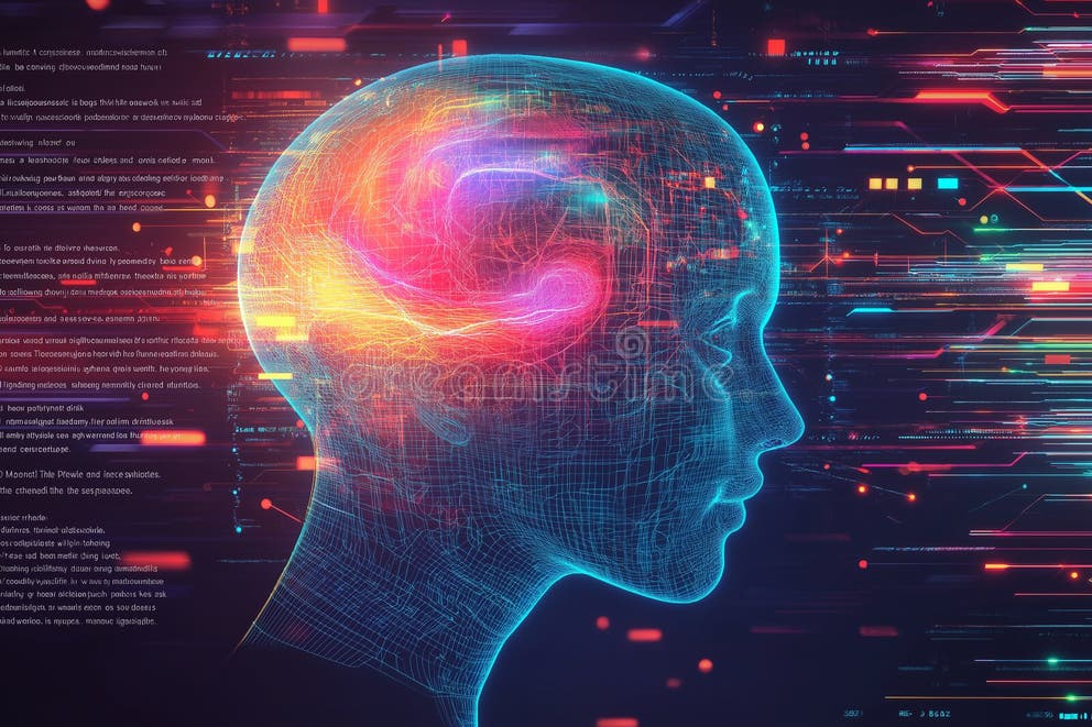 Futuristic of Consciousness Neural Fusion, Digital Mindscape Techno Sentience. AI GENERATED ...