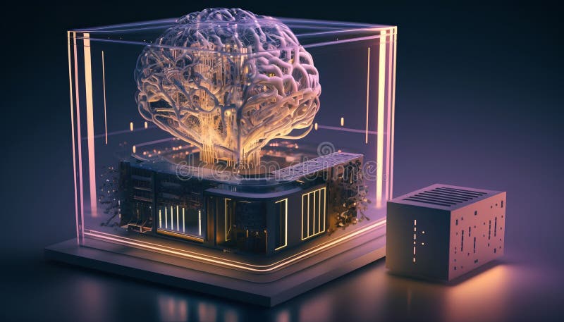 Futuristic Brain Structure with Intricate Patterns of Neurons on Top of ...