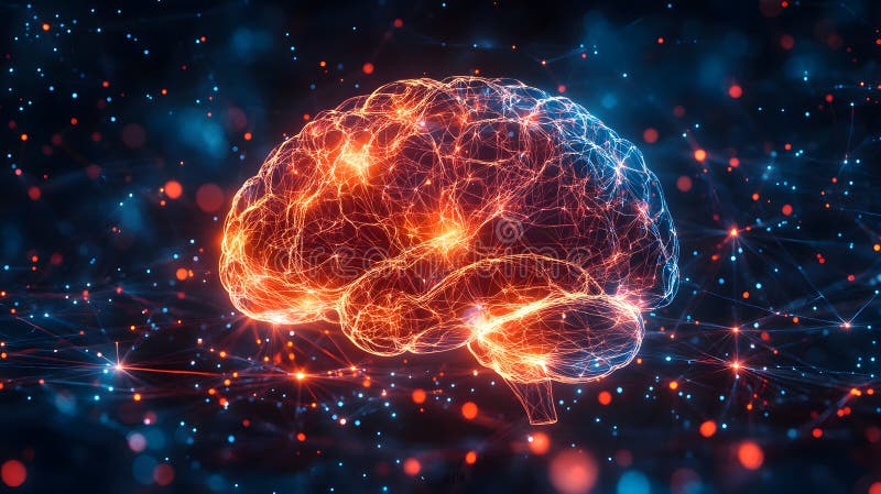 Futuristic Brain Technology: Abstract Illustration of Neural Networks ...