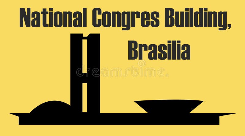 The Futuristic Brazilian Congress Buildings Stock Vector - Illustration ...