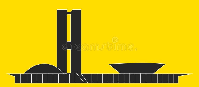 The Futuristic Brazilian Congress Buildings Stock Vector - Illustration ...