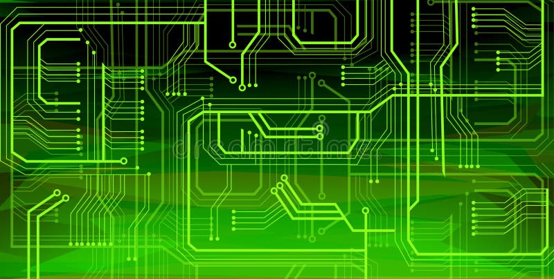 Futuristic Bright Green Technology Background Stock Illustration ...