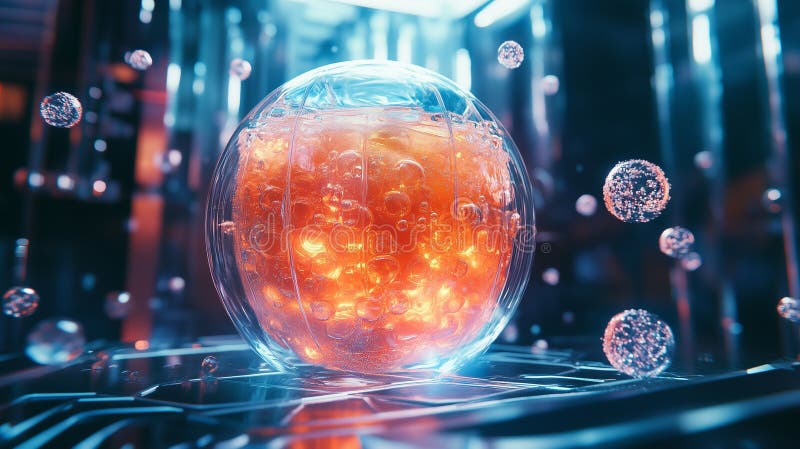 Futuristic Bubble Tea Drink Glowing Inside an Advanced Tech Environment ...