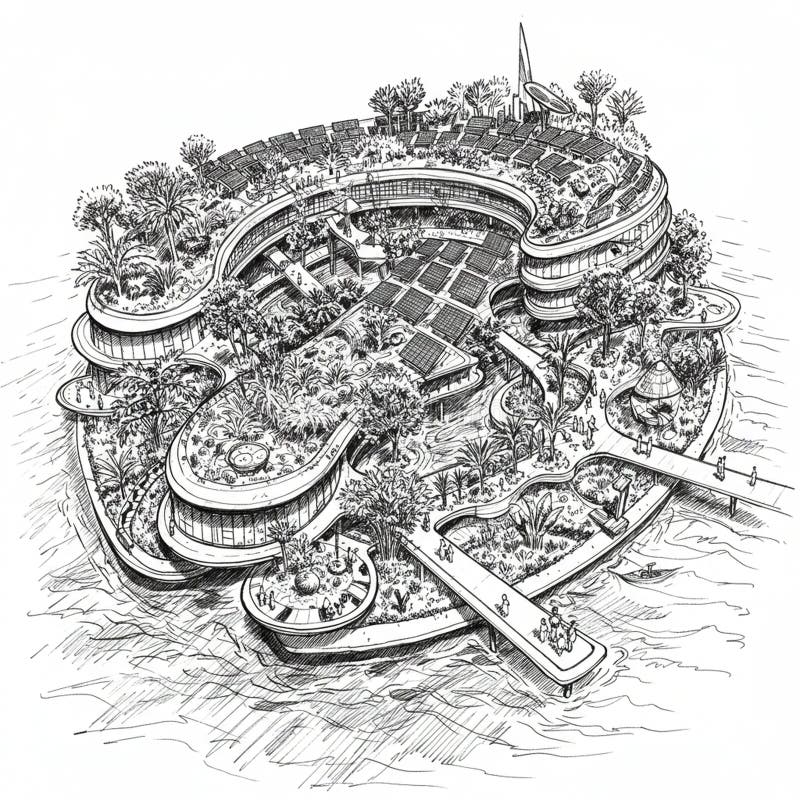 Futuristic Building Complex Designed in an Organic, Flowing Style ...