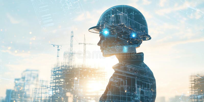 Futuristic Building Construction Concept Showing Advanced Engineering ...