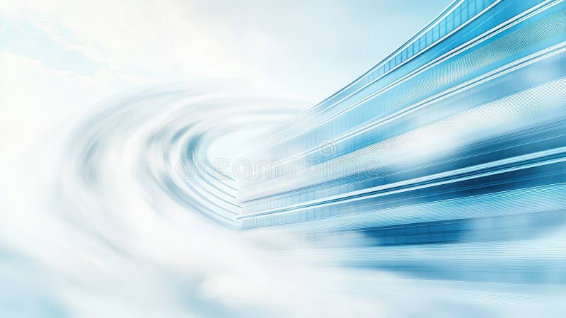 Futuristic Building with Dynamic Cloud Movement Stock Photo - Image of ...