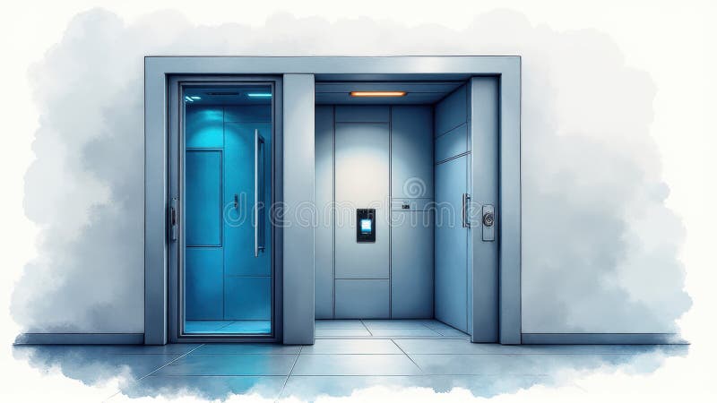Futuristic Building Elevator Sleek and Modern Interior Design Stock ...
