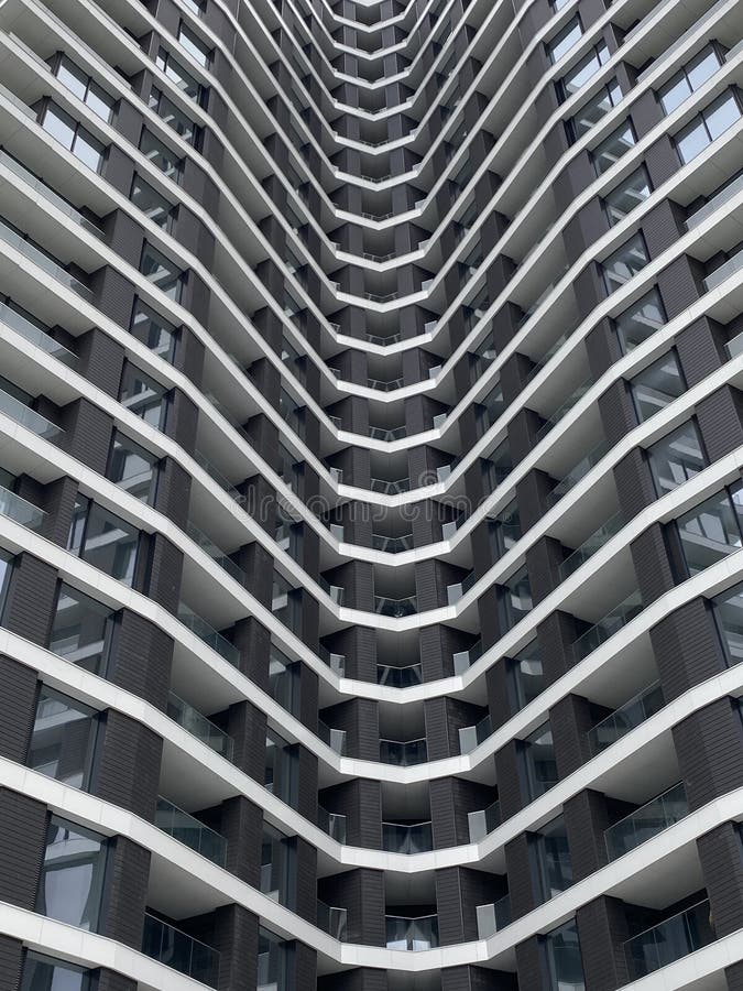 Futuristic Building Exterior Abstract Texture with Lines Editorial ...