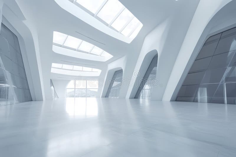 Futuristic Building Inside Floor Clean. Generate Ai Stock Photo - Image ...
