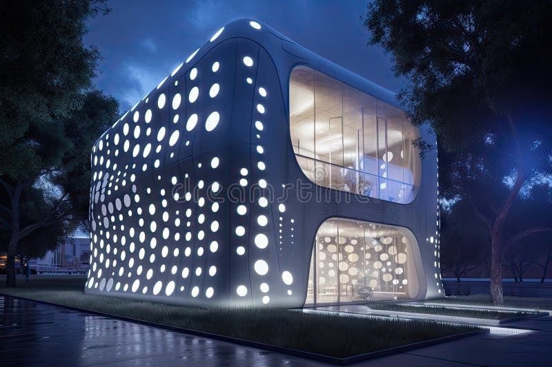 A Futuristic Building with an Interactive Exterior, Featuring Touch ...
