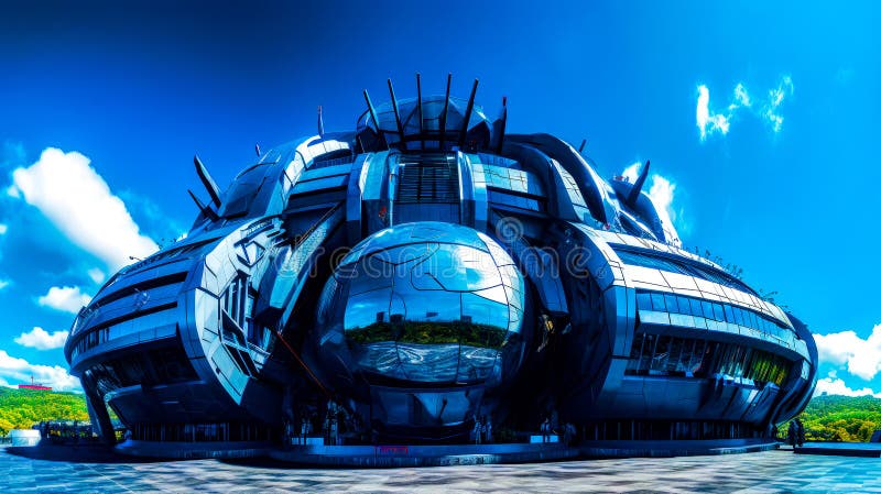 Futuristic Building that Looks Like it Has Giant Mirror on the Side of ...