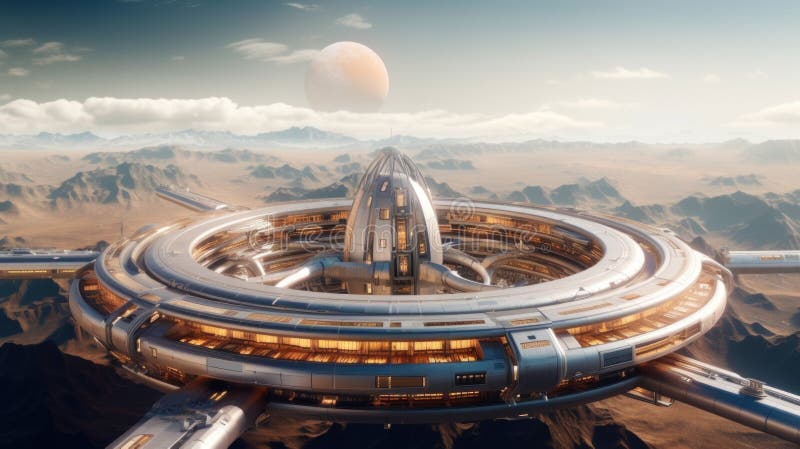 A Futuristic Building in the Middle of a Desert. Generative AI Image ...