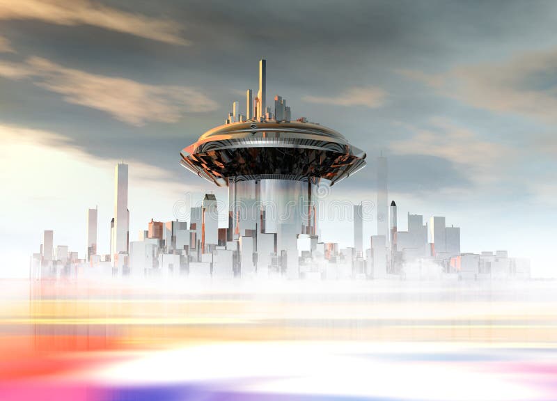 A Futuristic Building on a Planet Surface Stock Illustration ...