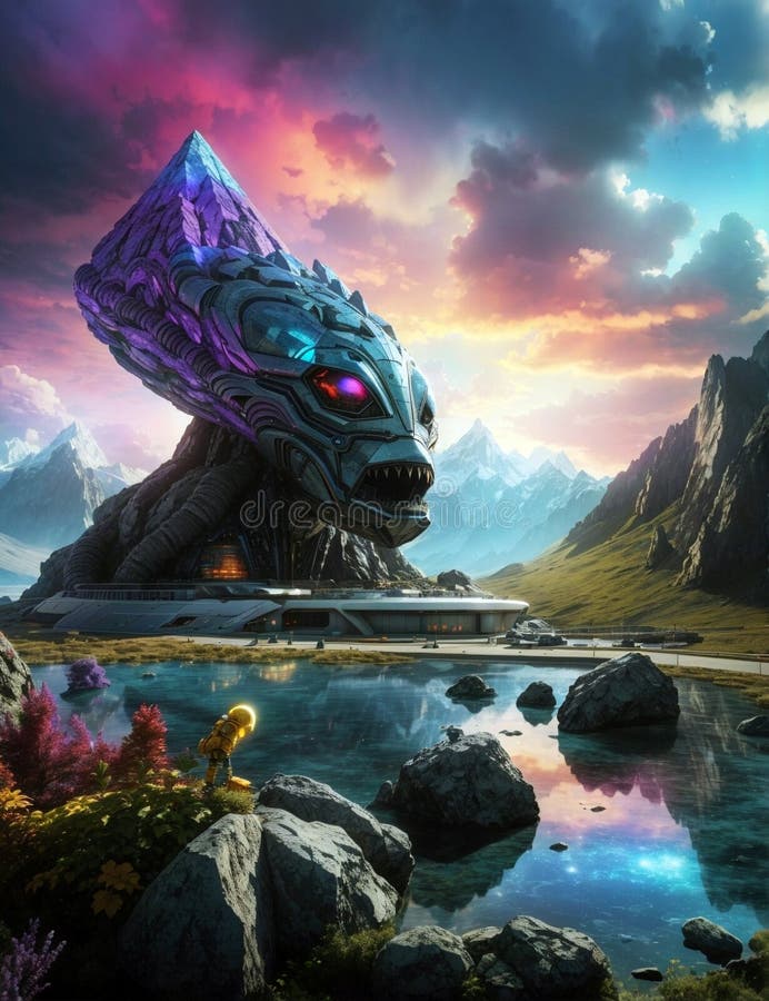 Futuristic Building in the Shape of Alien Creature, Space Base on Alien ...