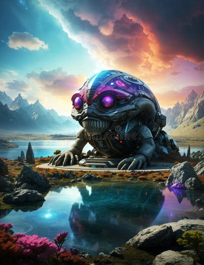 Futuristic Building in the Shape of Alien Creature, Space Base on Alien ...