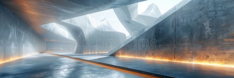 A Futuristic Building Stands Out Under a Shining Light Stock Photo ...