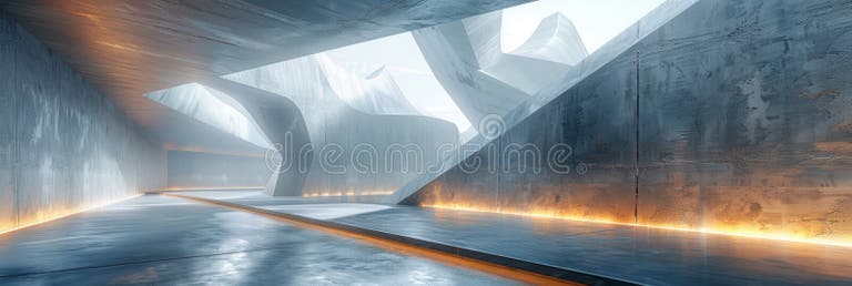 A Futuristic Building Stands Out Under a Shining Light Stock Photo ...