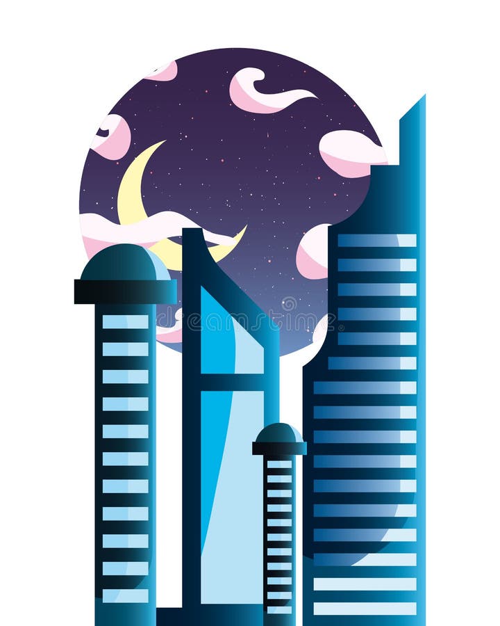 Futuristic Buildings Cityscape Urban Modern Stock Illustration ...