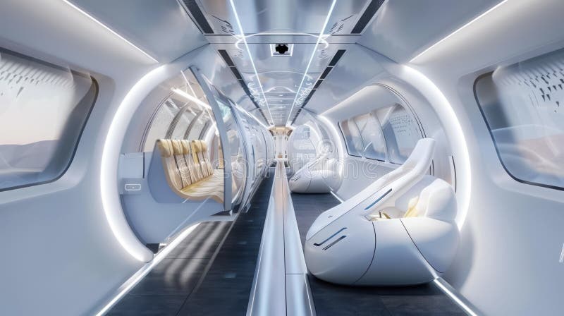 Futuristic Bullet Train, Fast Transportation Concept Stock Illustration ...