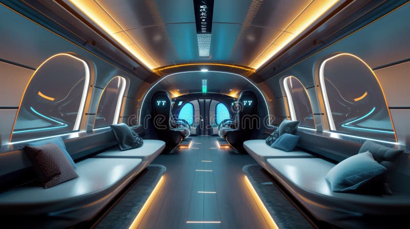 Futuristic Bullet Train, Fast Transportation Concept Stock Illustration ...