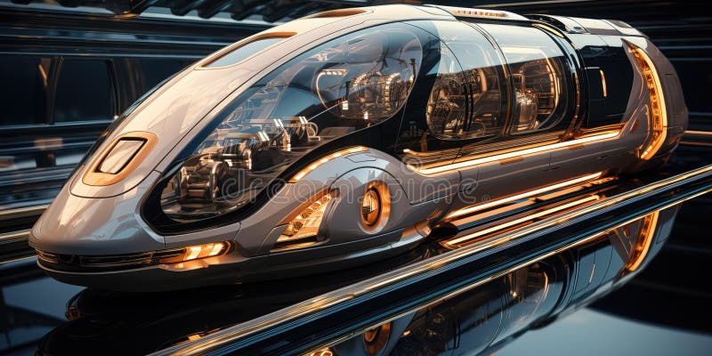 Futuristic Bullet Train, Fast Transportation Concept. Generative AI ...