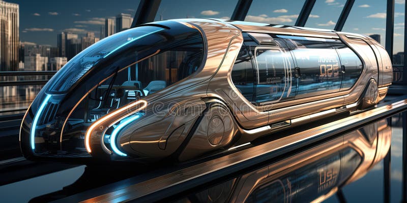 Futuristic Bullet Train, Fast Transportation Concept. Generative AI ...