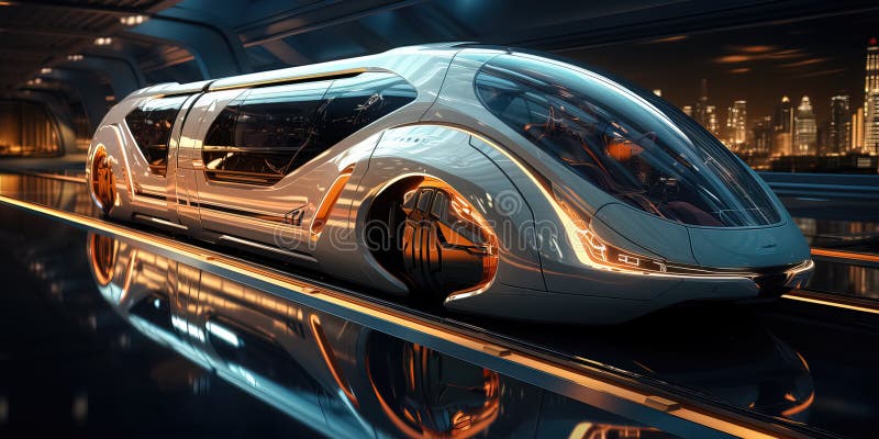Futuristic Bullet Train, Fast Transportation Concept. Generative AI ...