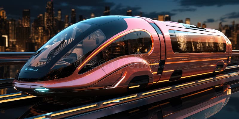 Futuristic Bullet Train, Fast Transportation Concept. Generative AI ...