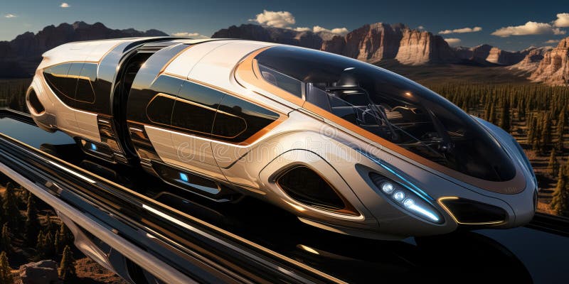 Futuristic Bullet Train, Fast Transportation Concept. Generative AI ...