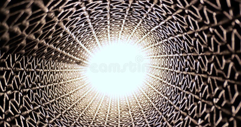 Futuristic Looking Metal Grid Tube Pattern, Light at the End Stock ...