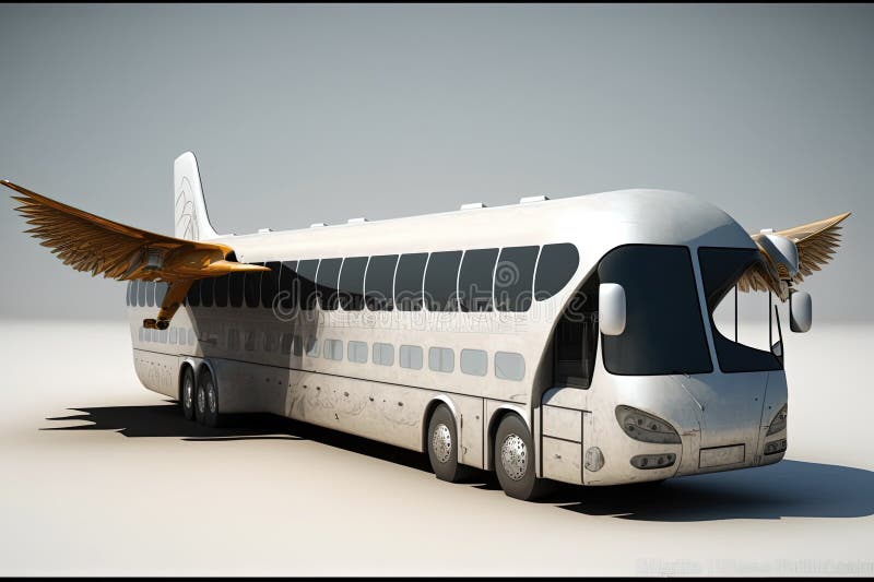 Futuristic Bus with Wings. Generative AI Stock Illustration ...
