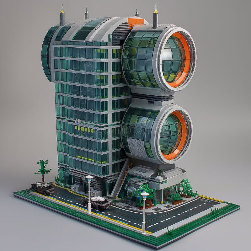 Futuristic Business Building in Lego Style, AI Generated Stock ...