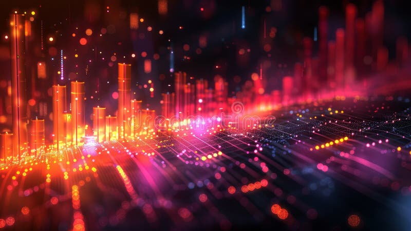 Futuristic Business Growth Data Visualization in Vibrant Colors ...