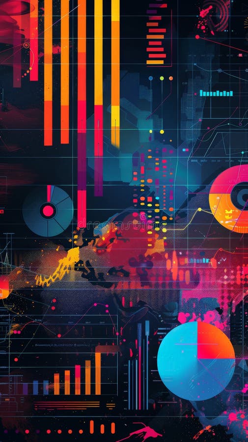 Futuristic Business Infographic with Abstract Graphs and Vibrant Colors ...