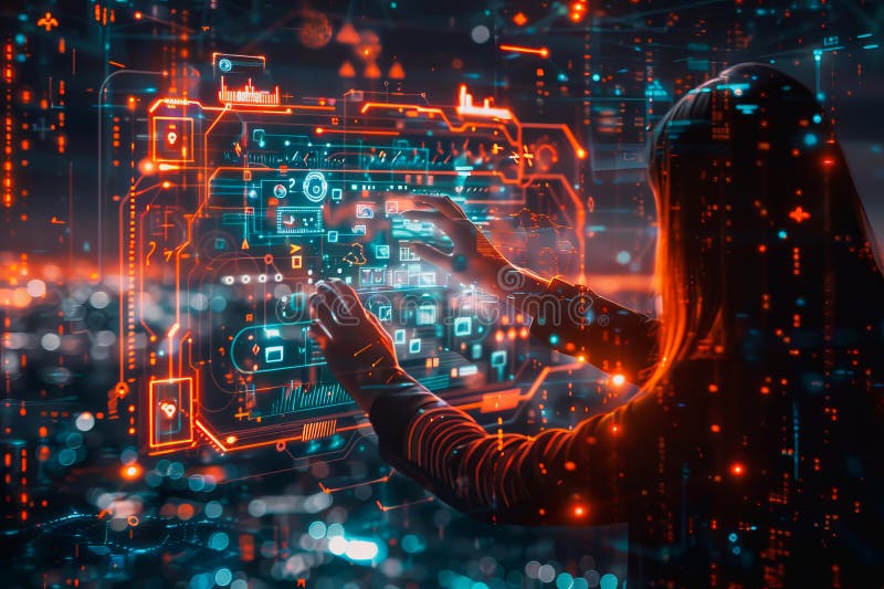 Futuristic Business Information Abstract, Digitalization Global ...