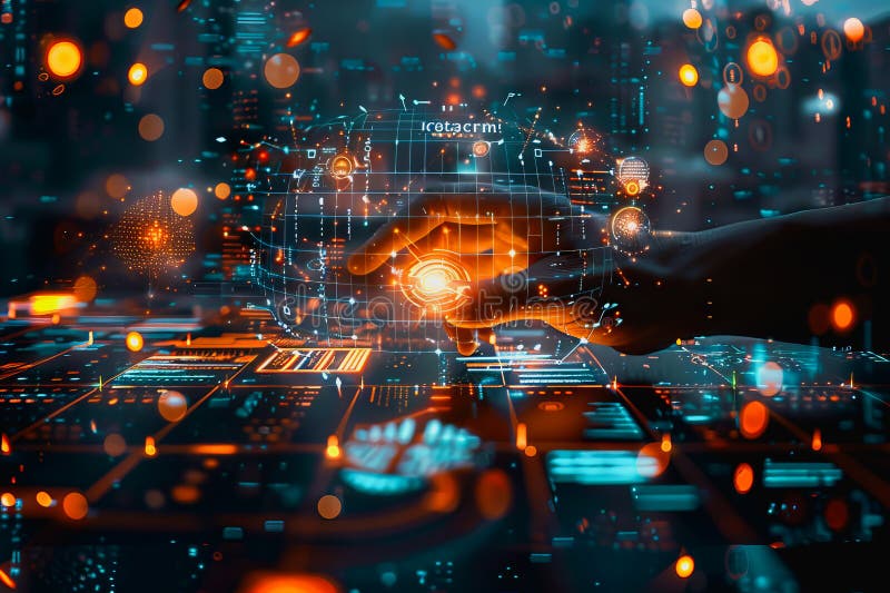 Futuristic Business Information Abstract, Digitalization Global ...