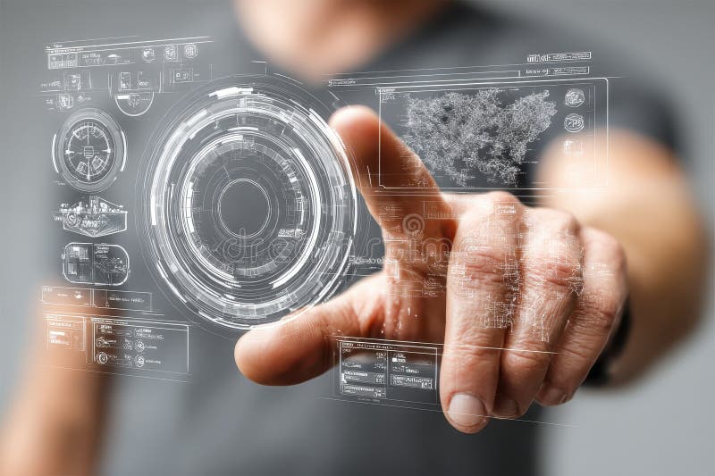 Futuristic Business Interface with Clean Design Hovering in 3D Space ...