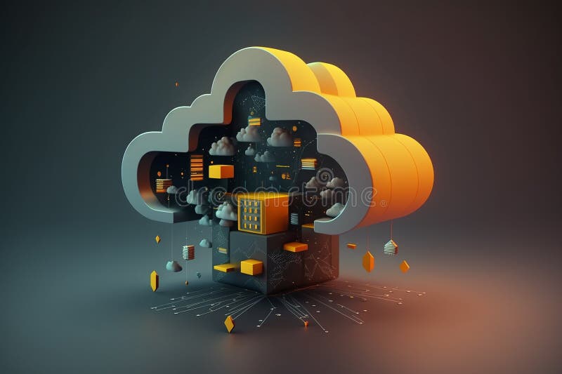 Futuristic Business Network Concept. Hi-tech Cloud Connection ...