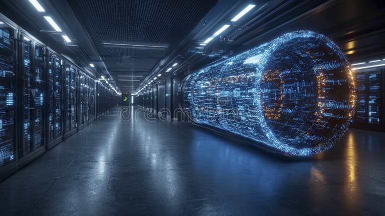 Futuristic Business Operations Data Center Digital Infrastructure Technology Hub High-tech ...