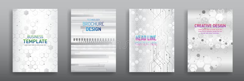 Futuristic Business Posters. Technology Covers Corporate Documents ...