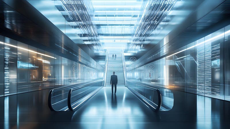 Futuristic Business Scene with Ultra Modern Ambience Stock Illustration ...