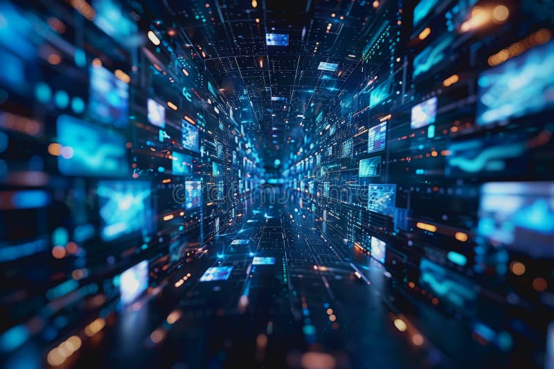 Futuristic Business Technology Information in Abstract Style Stock ...