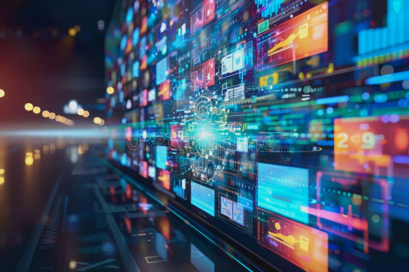 Futuristic Business Technology Information in Abstract Style Stock ...