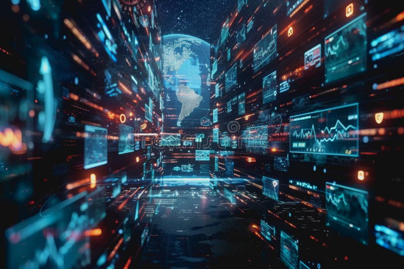 Futuristic Business Technology Information in Abstract Style Stock ...